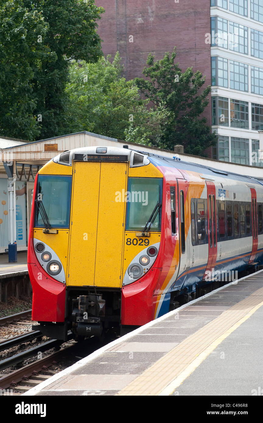 Class 458 juniper passenger train in South West Trains livery waiting ...