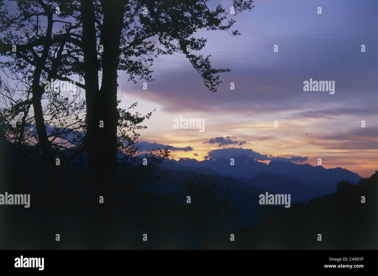 Photograph of the sunset in France Stock Photo - Alamy