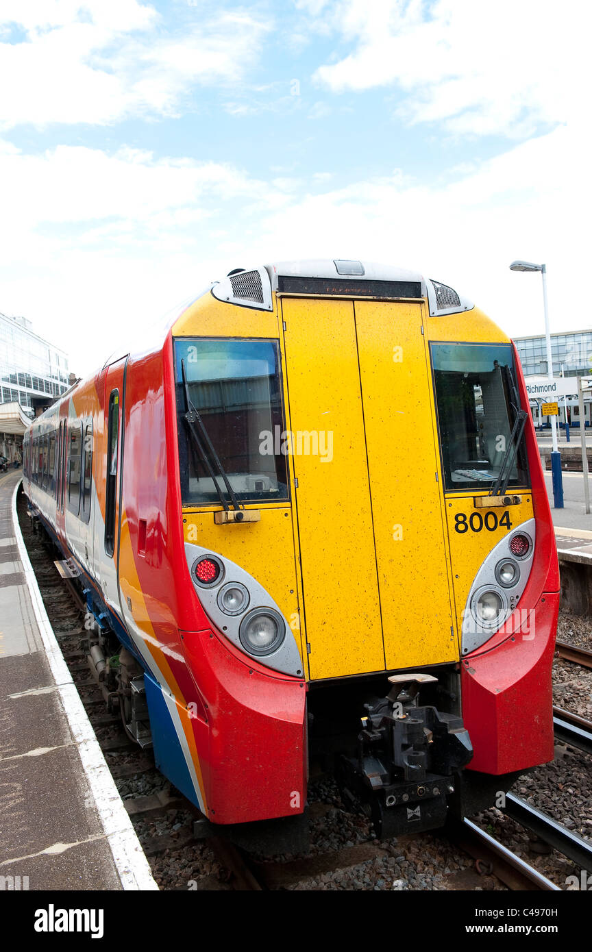 Class 458 juniper passenger train in South West Trains livery waiting ...