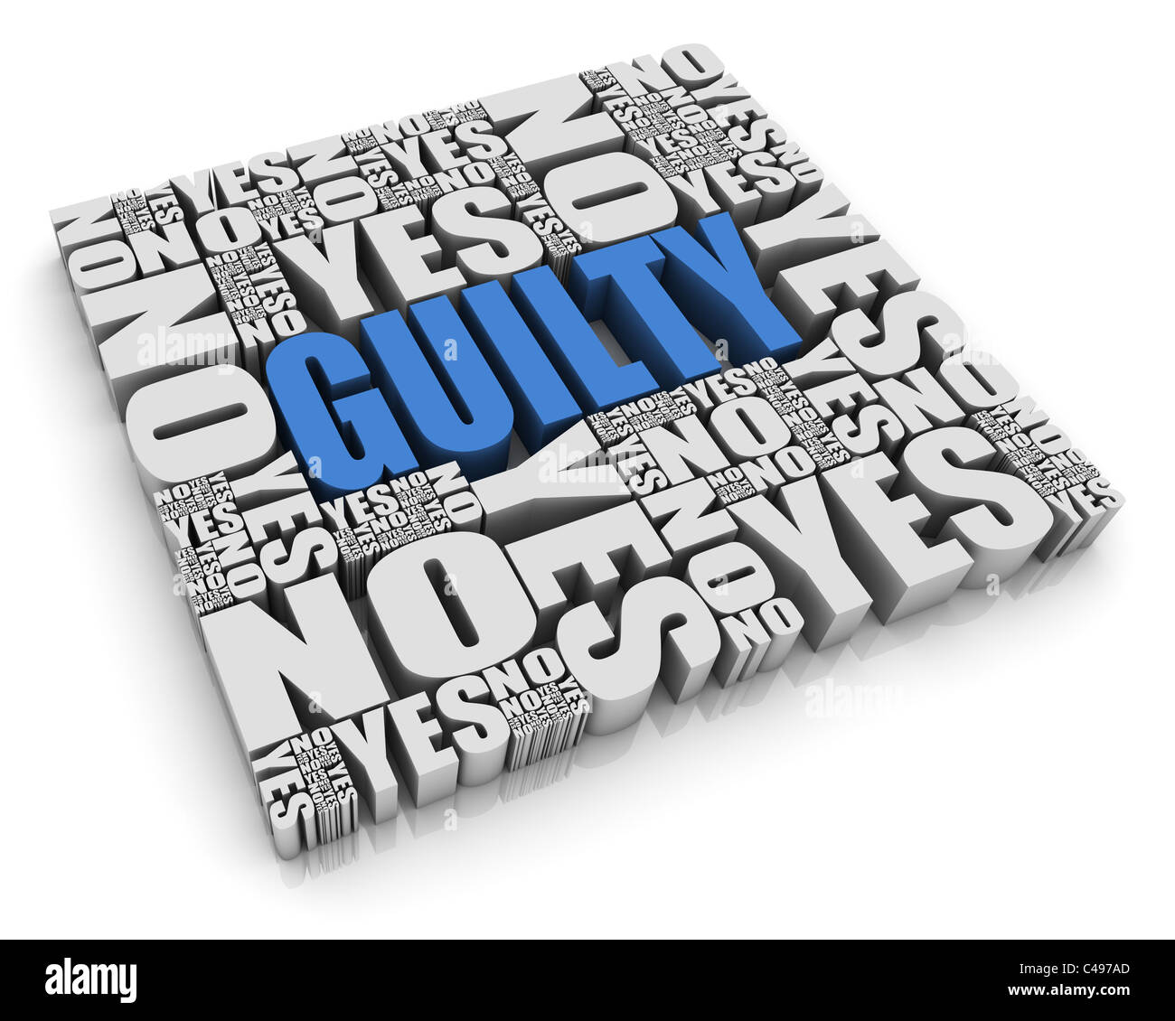 "GUILTY" 3D text surrounded by calendar dates. Part of a series Stock ...