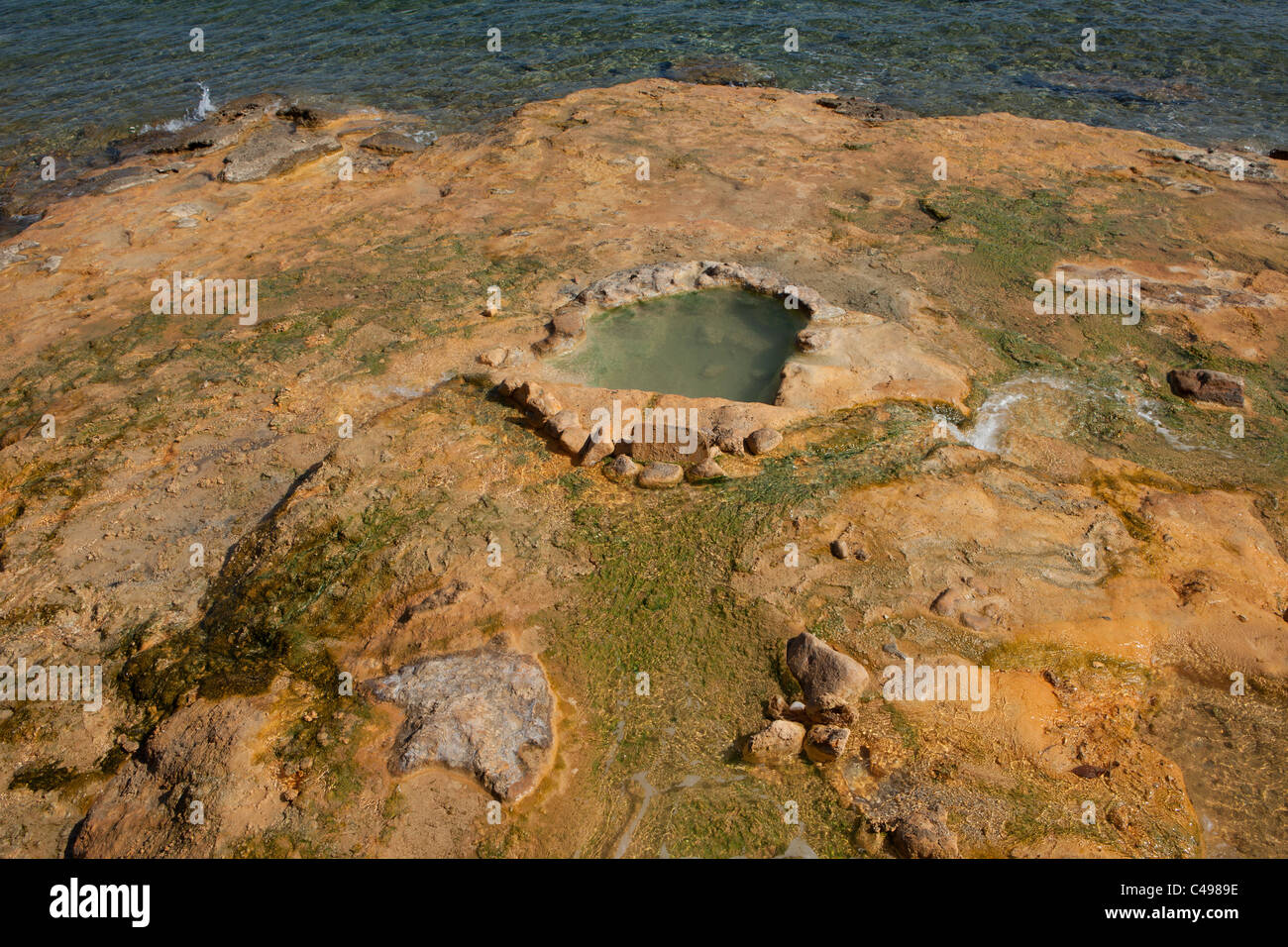 Hot thermal water tub in Edipsos, Greece Stock Photo - Alamy