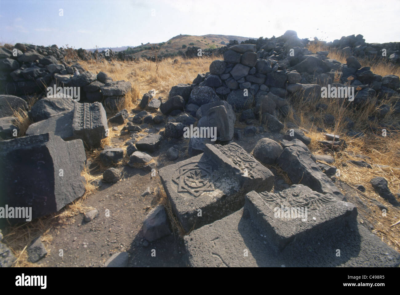 Photograph of the ruins of Kanaf in the southern Golan Heights Stock ...
