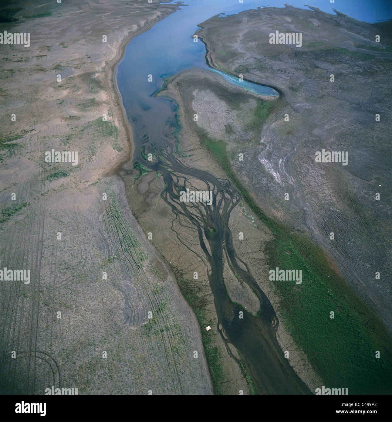 Aerial photograph of the northern basin of the Sea of Galilee Stock ...