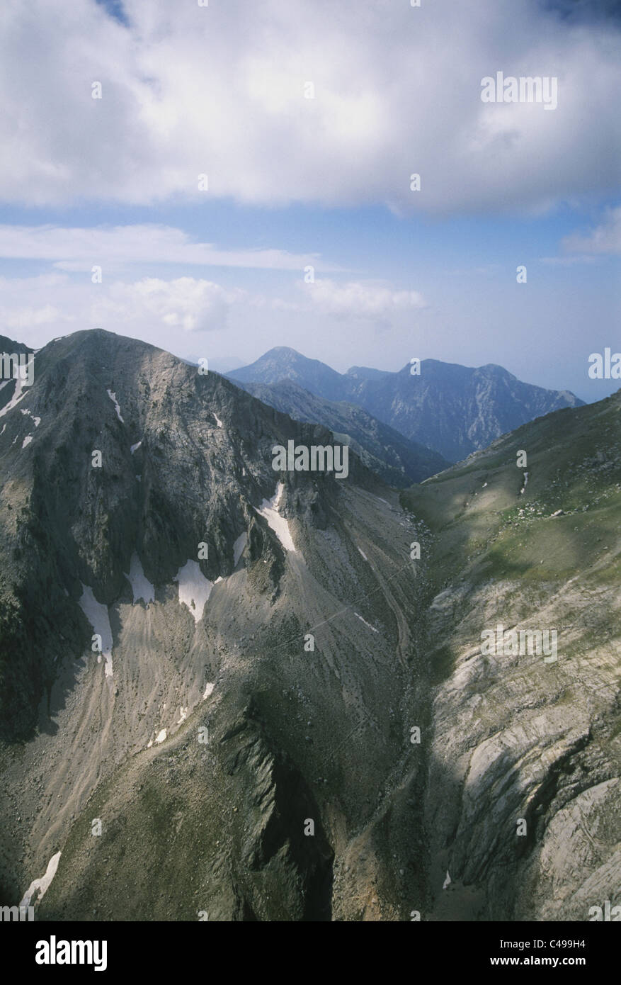 Aerial photograph of mount Taygetus on the Greek island of Peloponnesus ...