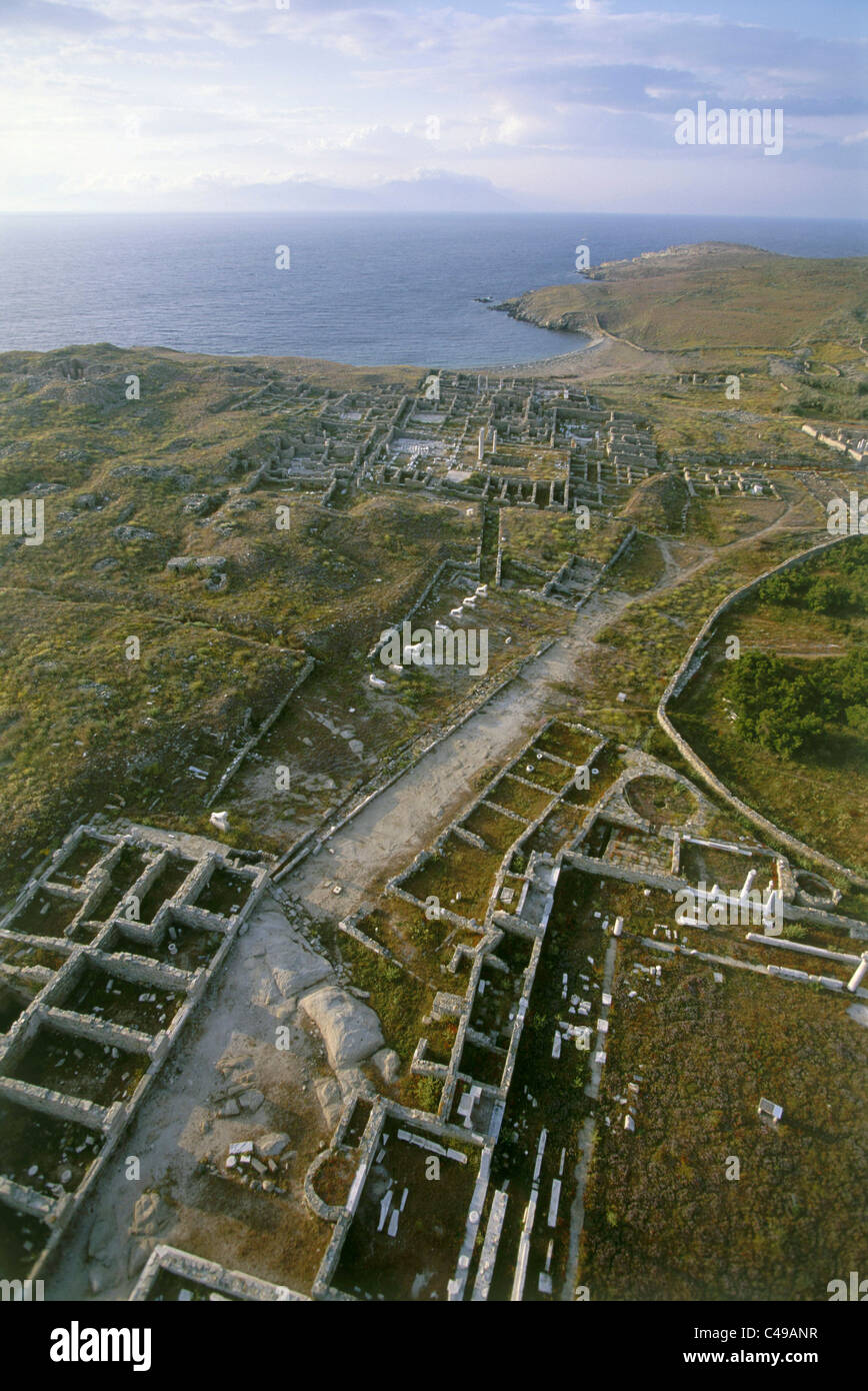 Aerial photograph of the Greek island of Delos Stock Photo - Alamy