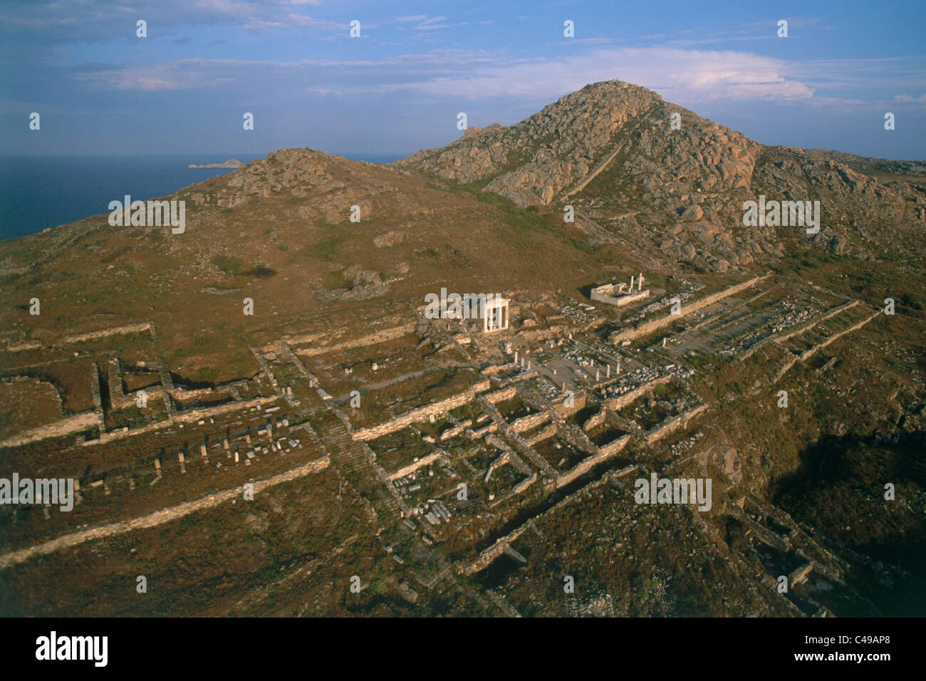 Aerial photograph of the Greek island of Delos Stock Photo - Alamy