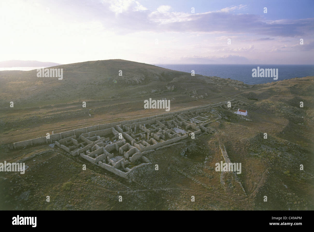 Aerial photograph of the Greek island of Delos Stock Photo - Alamy