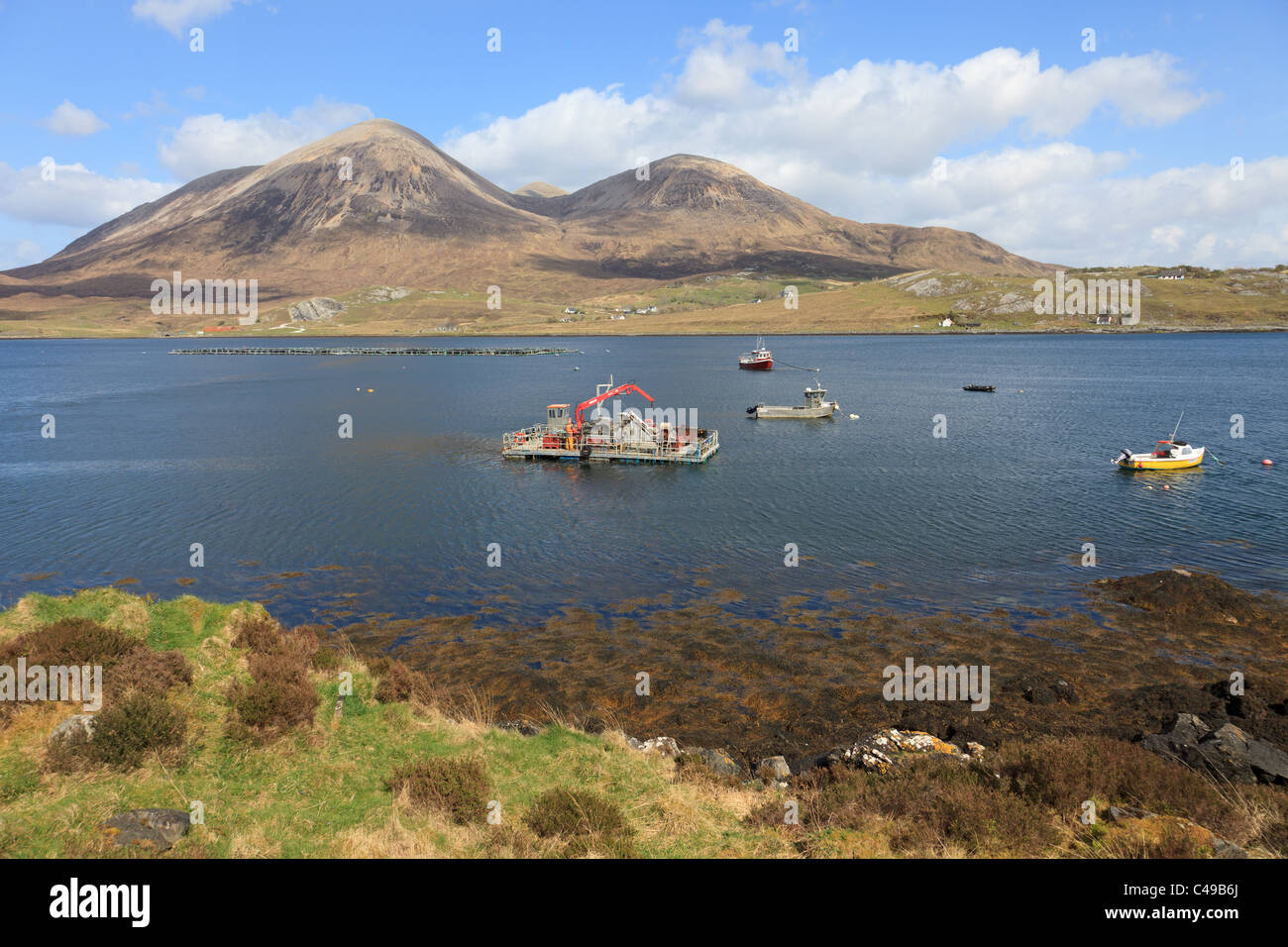 View to the mountains from Loch Slapin, By Torrin, Isle of Skye Stock ...
