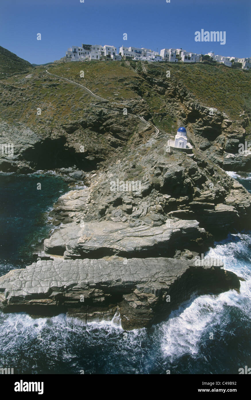 Aerial photograph of the Greek island of Sifnos Stock Photo - Alamy