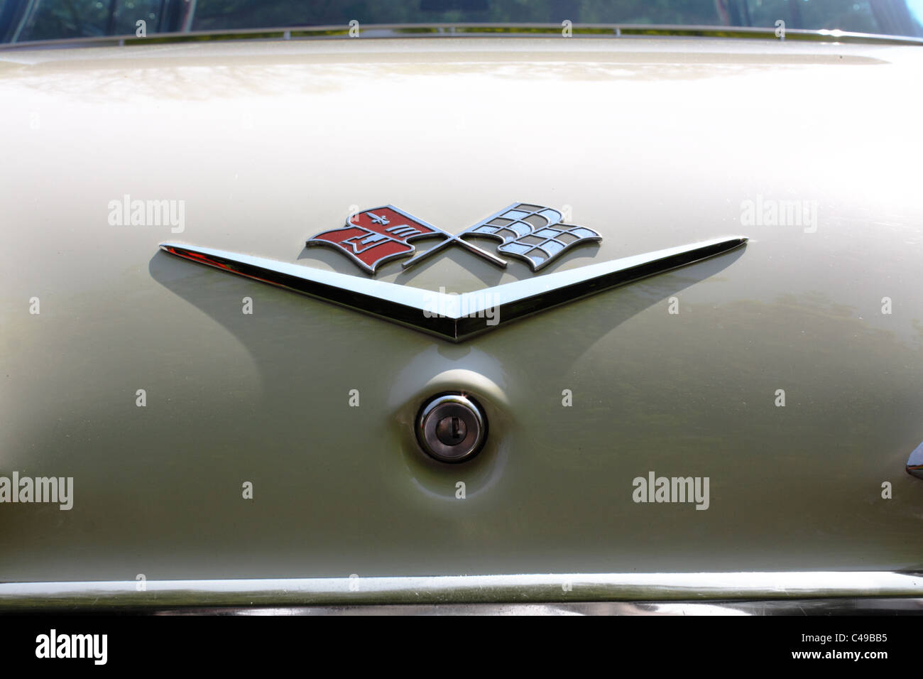 Logo on the bootlid of a 1960s Chevrolet Impala Stock Photo - Alamy