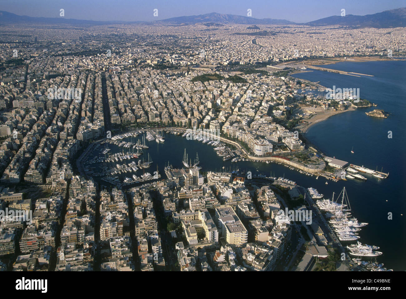 Aerial photograph of the Zea marina in the Greek city of Piraeus Stock ...