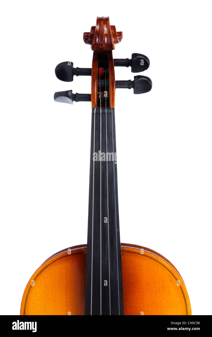 Violin close up isolated on white background Stock Photo - Alamy
