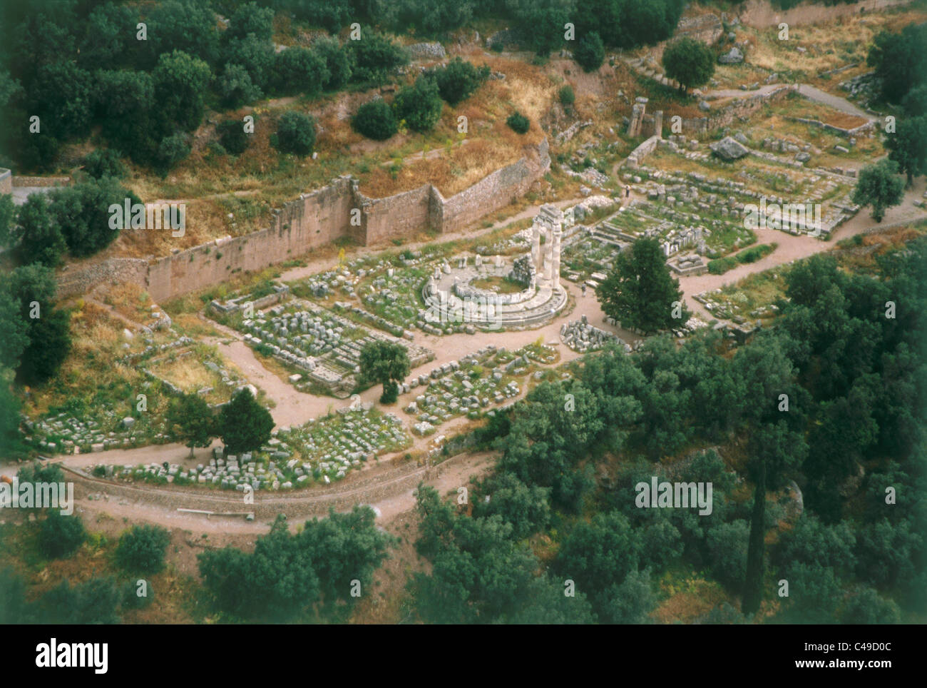 Aerial photograph of the ruins of Delphi in Greece Stock Photo - Alamy