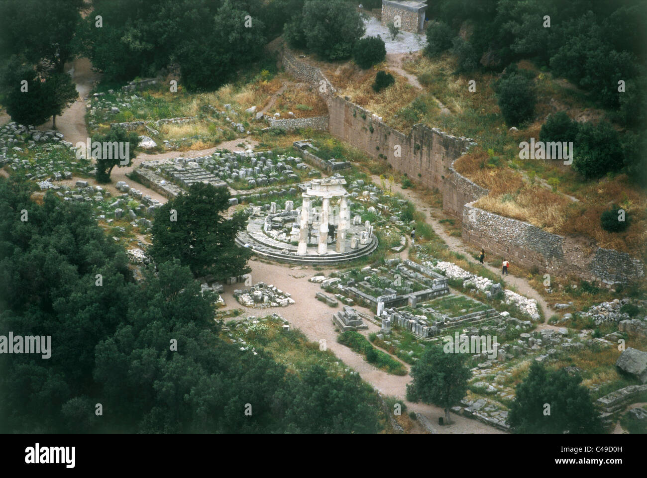 Aerial photograph of the ruins of Delphi in Greece Stock Photo - Alamy