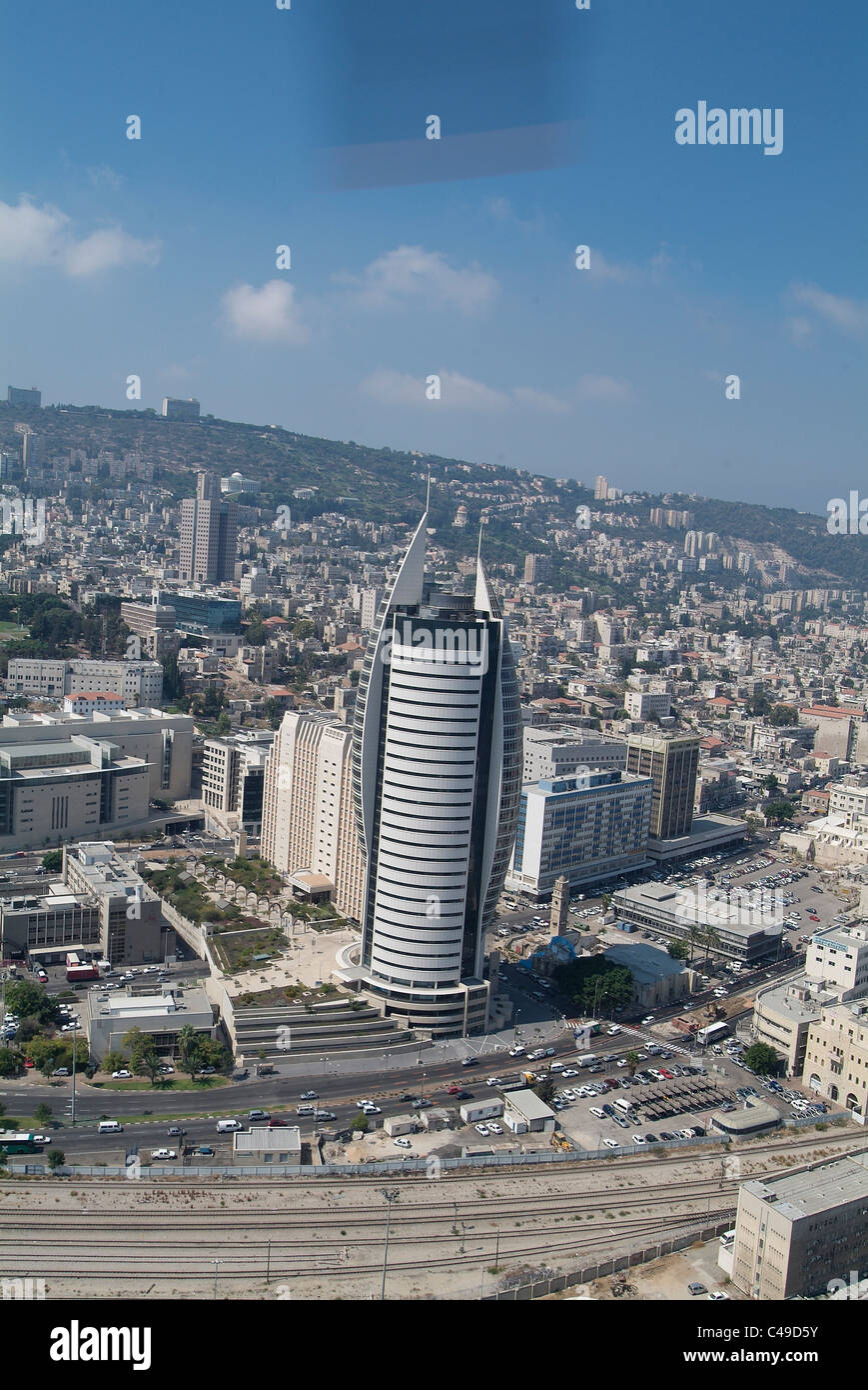 Aerial photograph of the Government building area in the city of Haifa ...