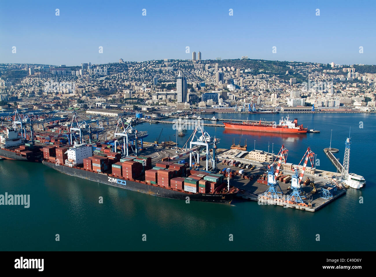 Aerial photograph of the port of Haifa Stock Photo - Alamy