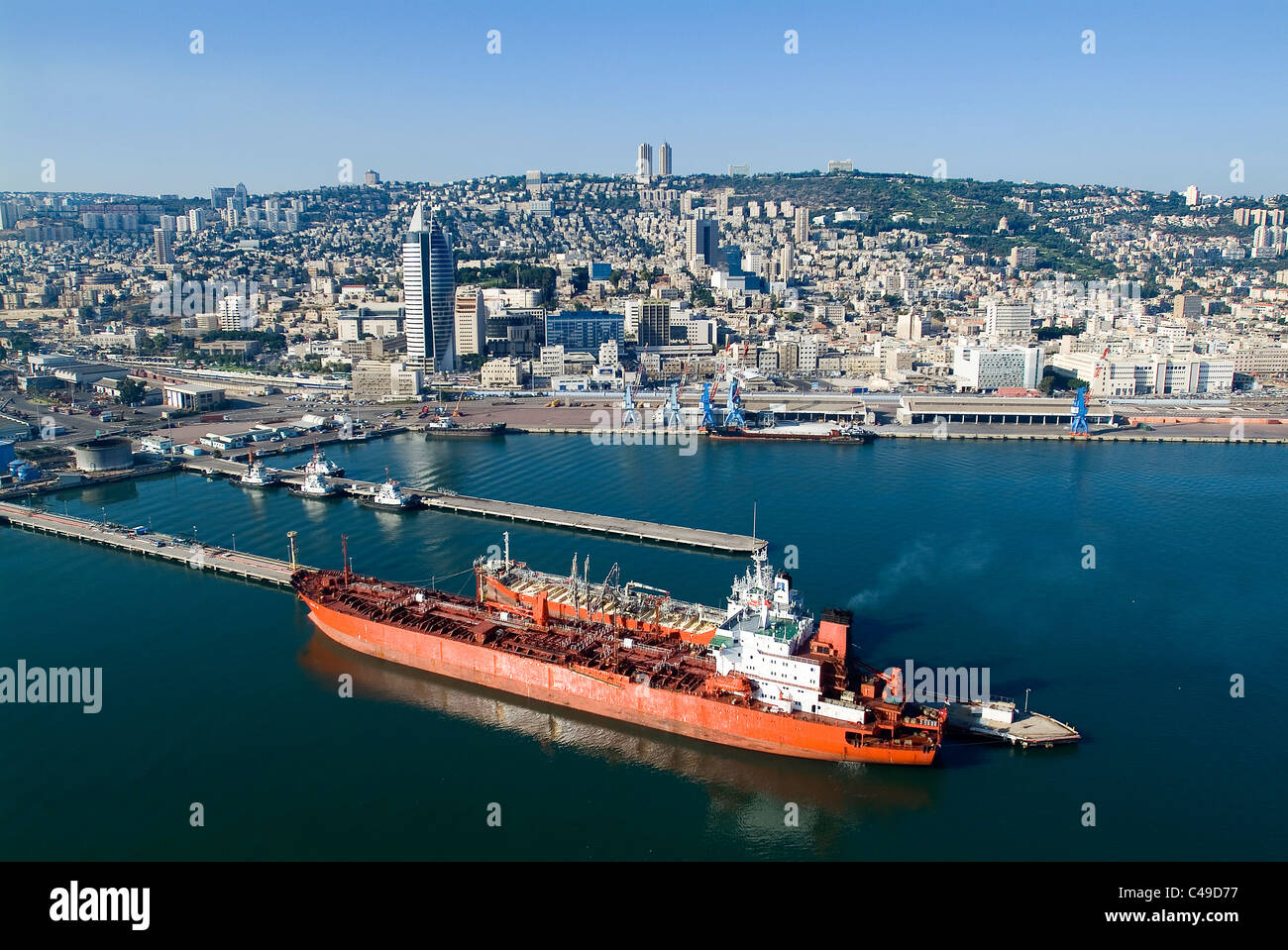 Aerial photograph of the port of Haifa Stock Photo - Alamy