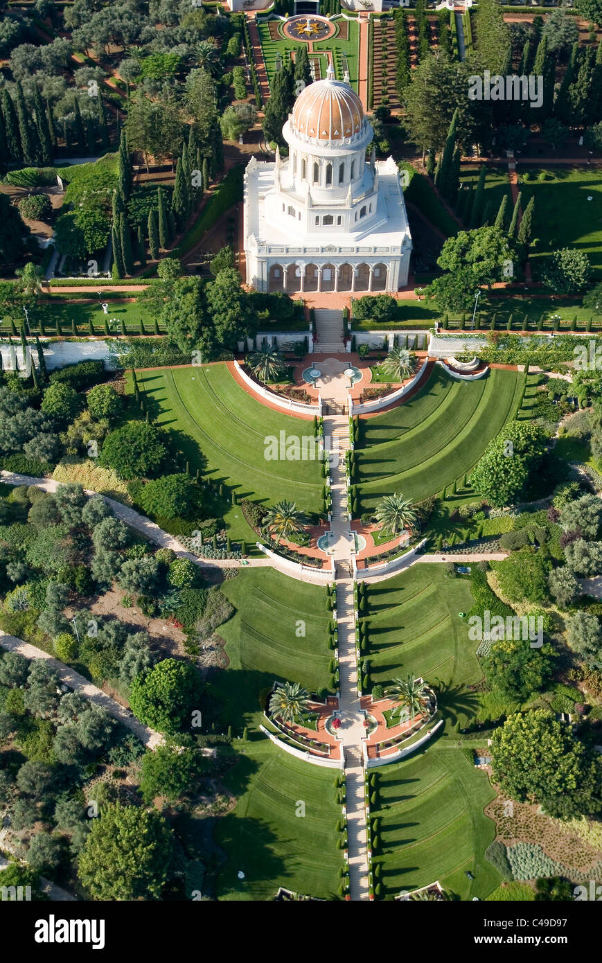 Aerial photograph of the Bahai temple at Haifa Stock Photo - Alamy