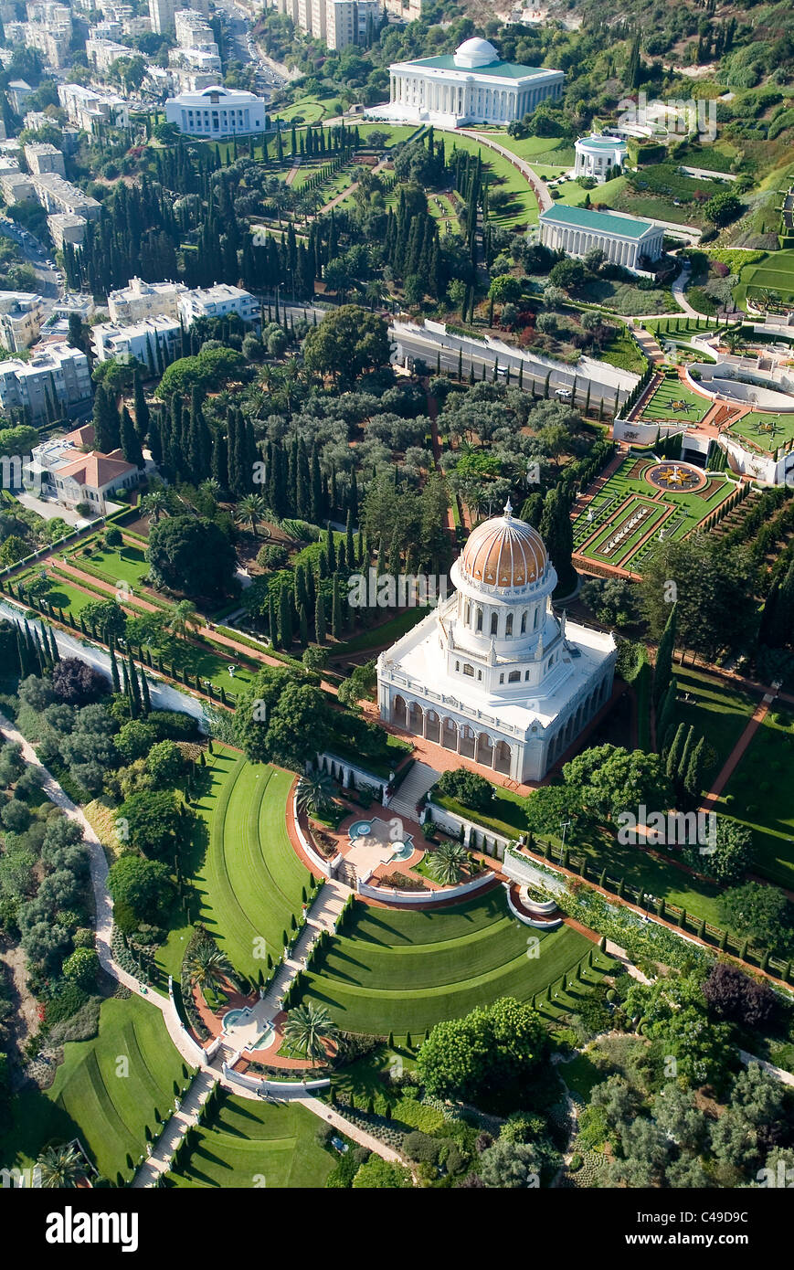 Aerial photograph of the Bahai Gardens in Haifa Stock Photo - Alamy