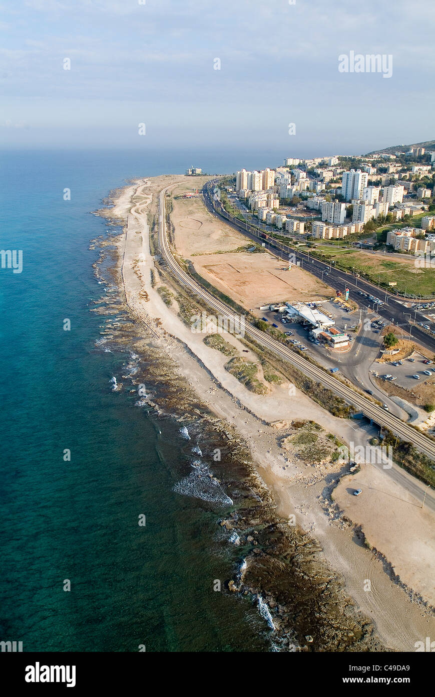 Aerial photograph of the southern entrance of Haifa Stock Photo - Alamy