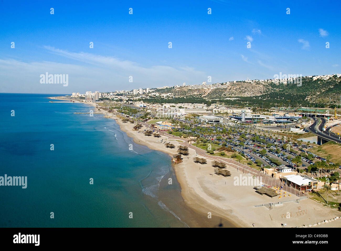 Aerial photograph of the southern entrance of Haifa Stock Photo - Alamy