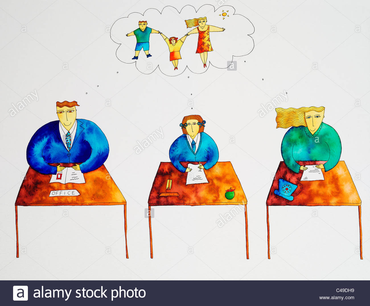 Happy Family And Illustration High Resolution Stock Photography and ...