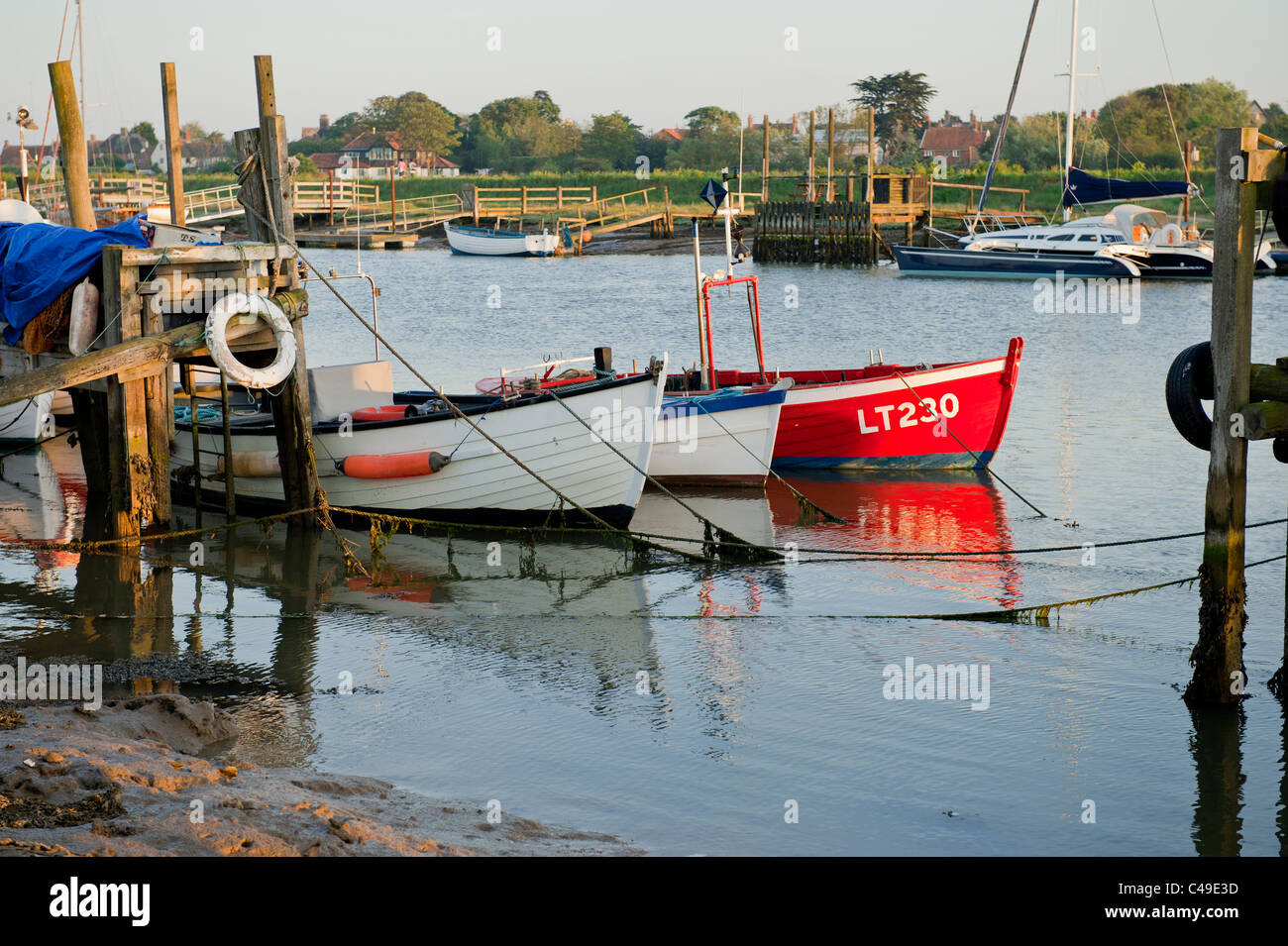 Fishing boats moored in Southwold harbour UK boats Stock Photo - Alamy