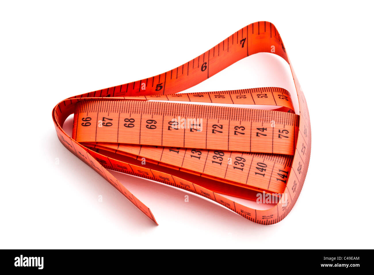 Tape measure closeup on white background Stock Photo - Alamy