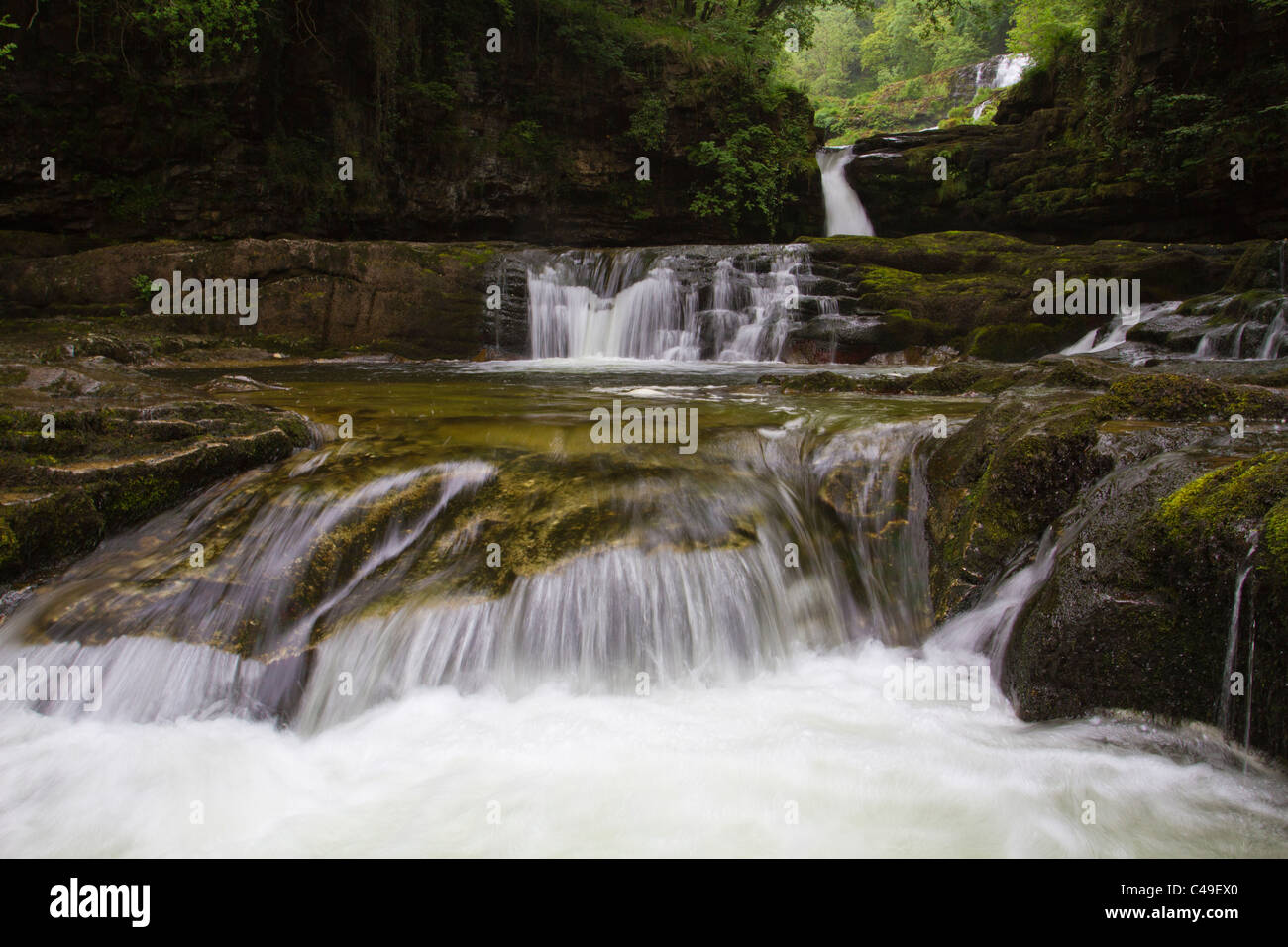 Afon Mellte waterfalls in the Neath Valley, Wales Stock Photo - Alamy