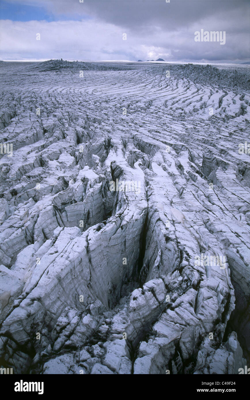 Aerial view of a glacier in Iceland Stock Photo - Alamy