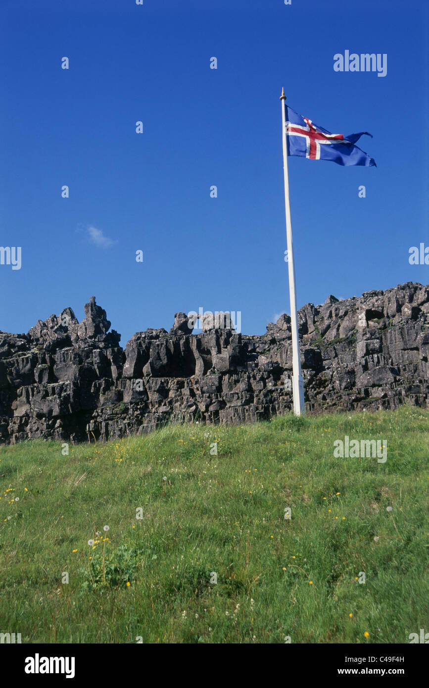 Photograph of the Icelandic flag Stock Photo - Alamy