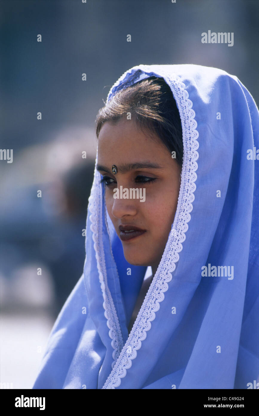 Closeup on an Indian woman in Mumbai India Stock Photo - Alamy