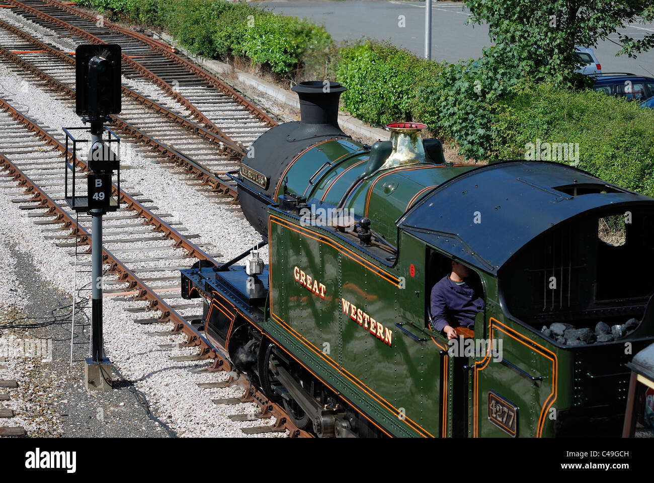 4277 hercules on the dartmouth steam railway england uk Stock Photo - Alamy