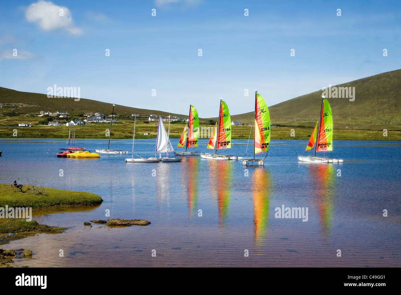 Photograph of Catamarans in a small bay in Ireland Stock Photo - Alamy