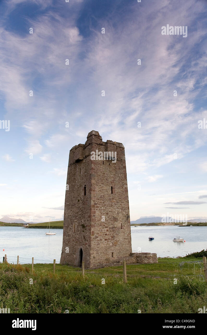 Photograph of an old turret in a small Irish village Stock Photo - Alamy