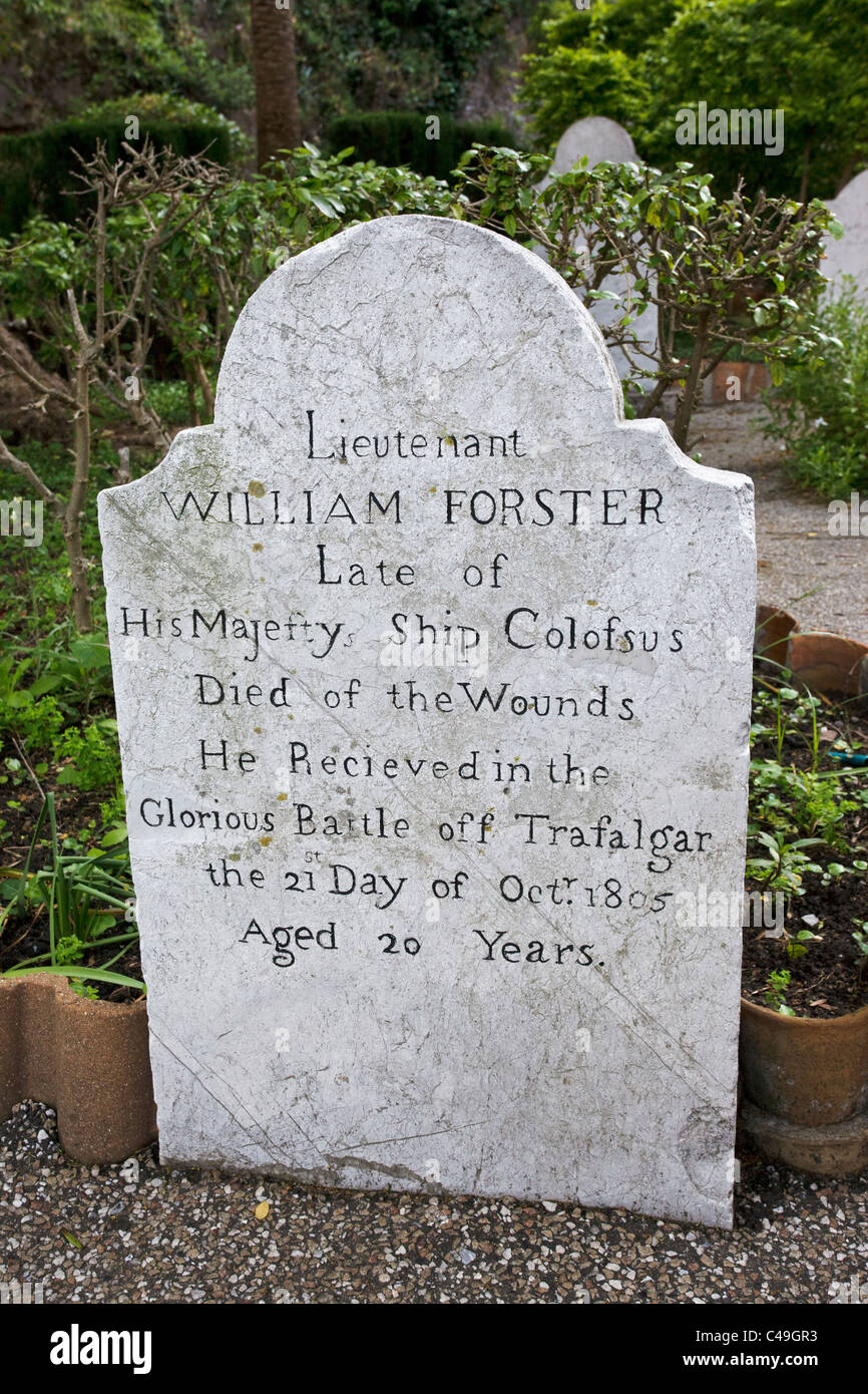 The Head stone and grave of the late Lieutenant William Forster died of wounds at the Battle of ...