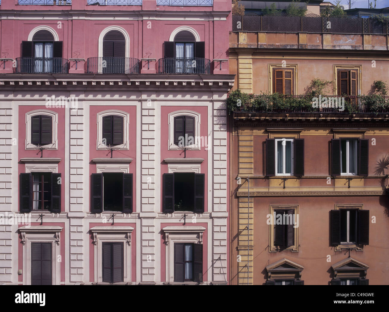Photograph of a pink building in Rome Italy Stock Photo - Alamy
