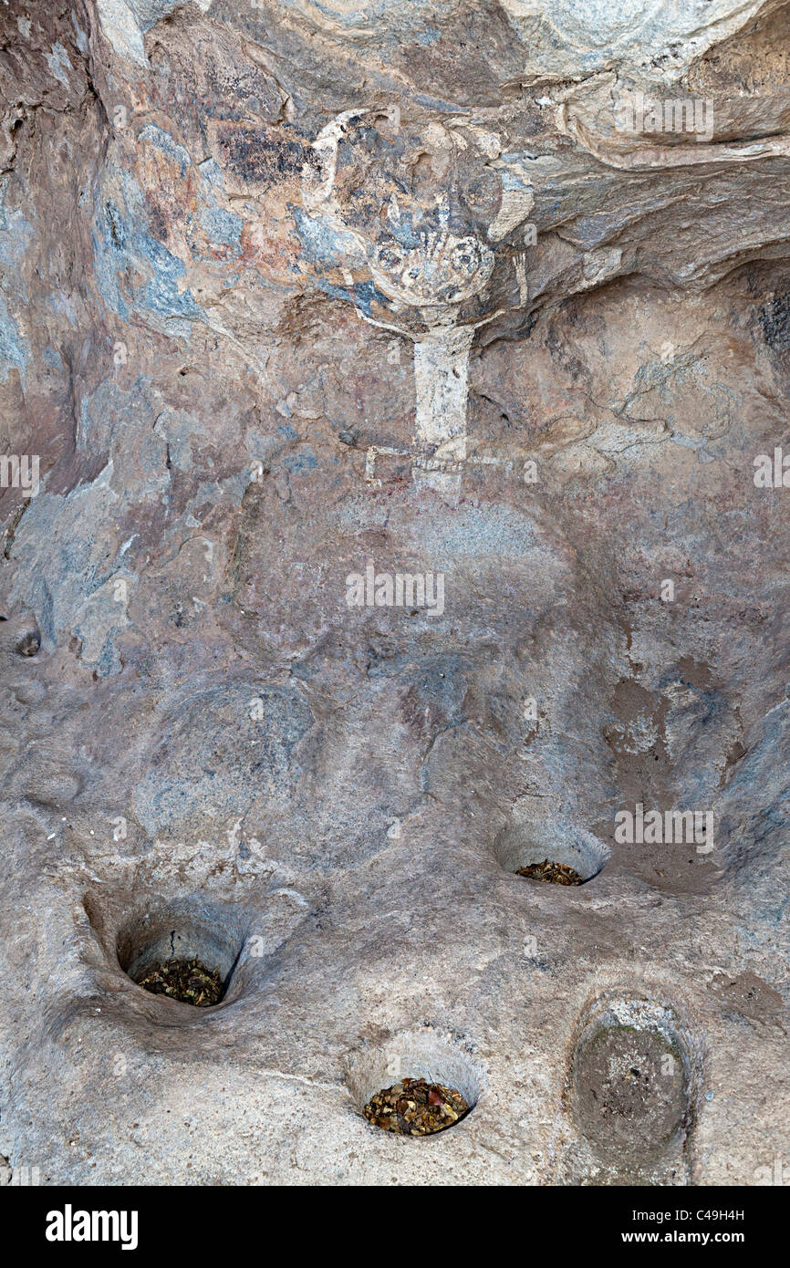 White horned dancer with mask and kitchen grinding pits Jornada ...