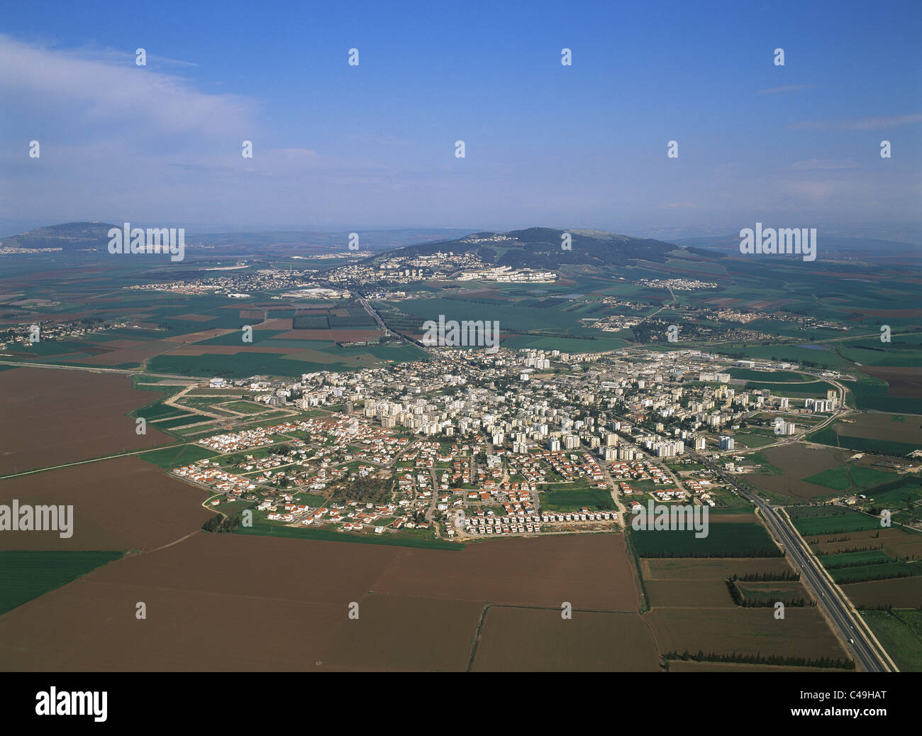 Aerial photograph of the town of Afula in the Jezreel valley Stock ...