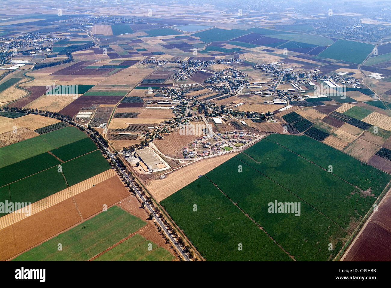 Aerial photograph of the Ta'anakh Region in the Jezreel valley Stock ...