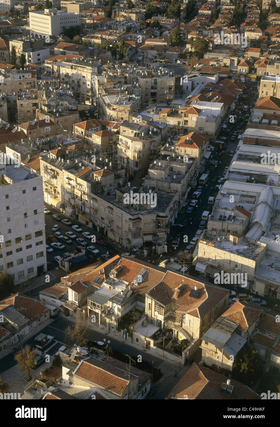 Aerial photograph of the Ohel Moshe neighborhood in modern Jerusalem ...