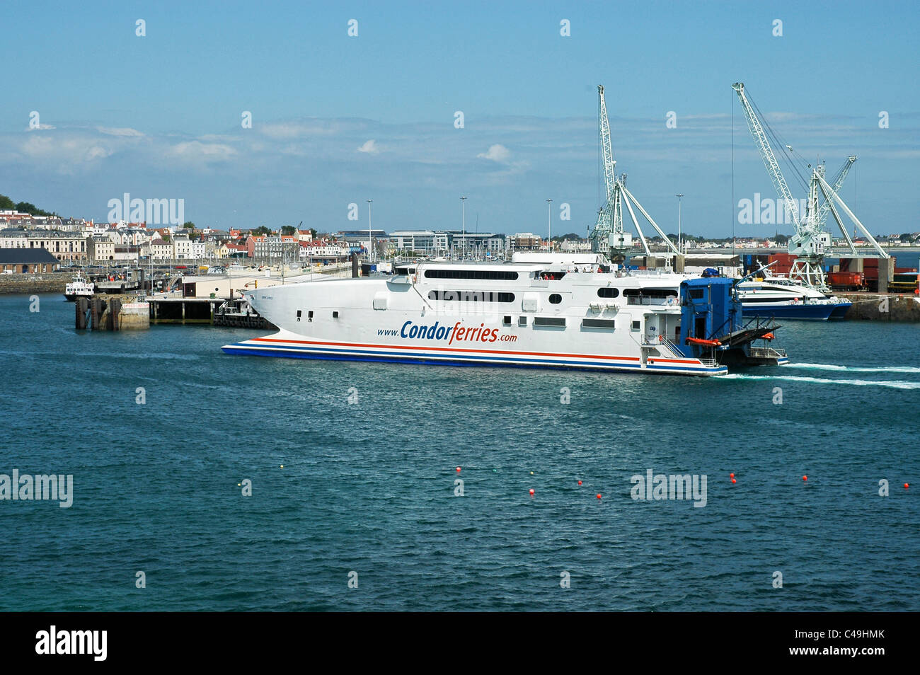 Condor ferry coming into harbour st peter port guernsey hi-res stock photography and images - Alamy