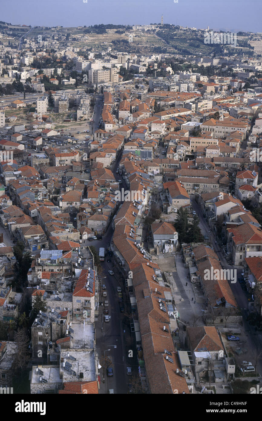 Aerial photograph of the religious neighborhood of Jerusalem Stock ...