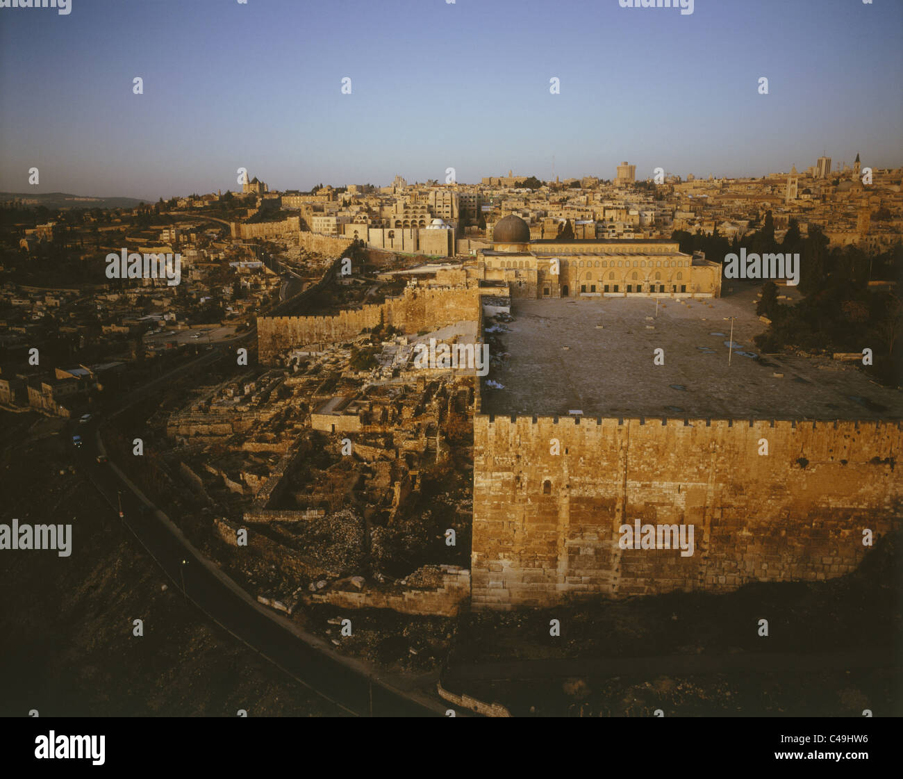 Temple Mount Jerusalem Aerial View High Resolution Stock Photography ...