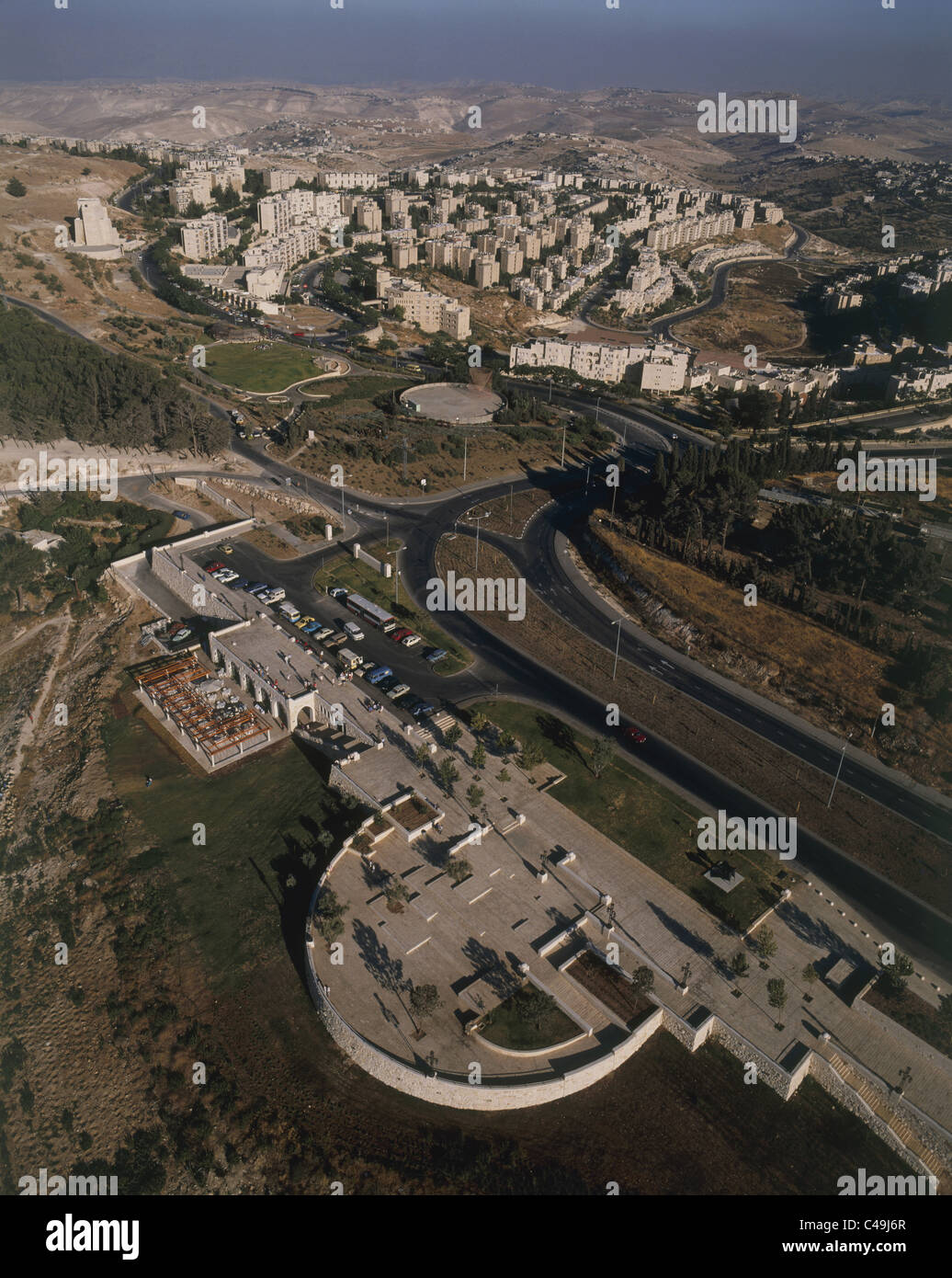 Aerial photograph of the Haas promenade in the new city of Jerusalem ...