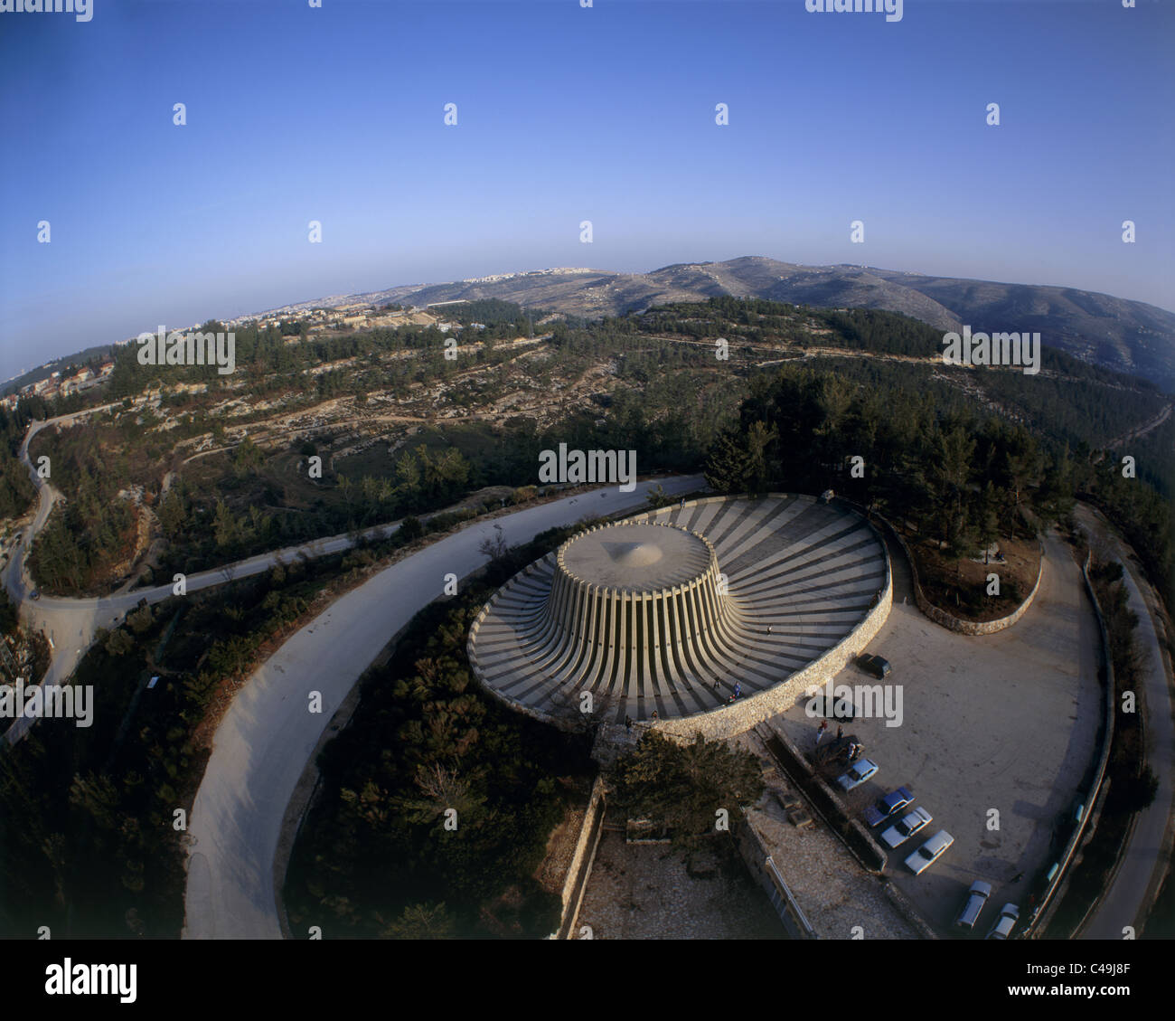 Aerial photograph of the Kennedy Memorial in Jerusalem Stock Photo - Alamy