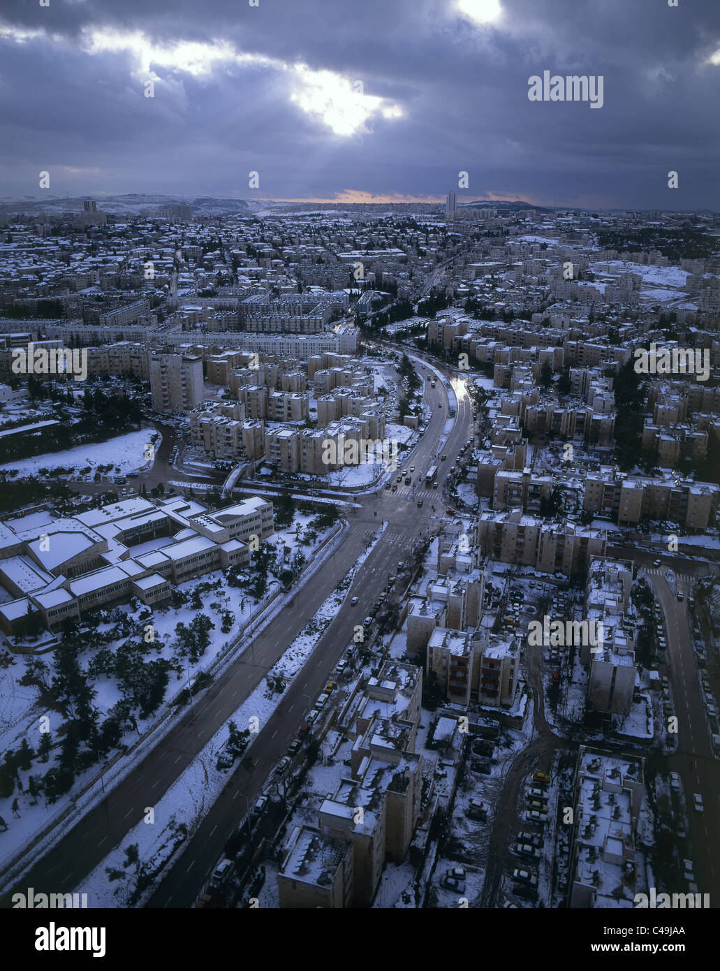 Aerial photograph of Ramot Eshkol in the new city of Jerusalem at ...