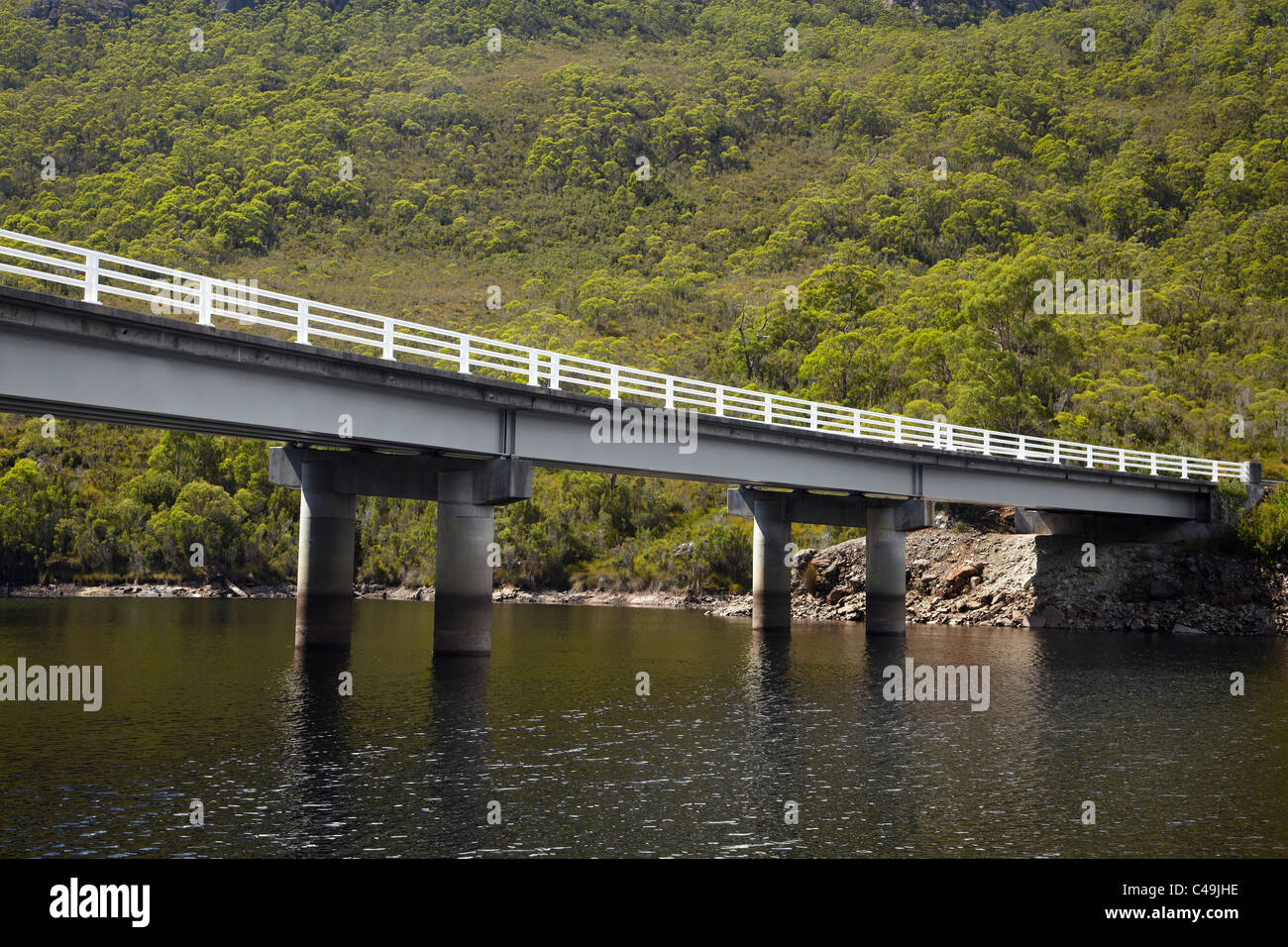 Curved bridge across lake rosebery hi-res stock photography and images ...