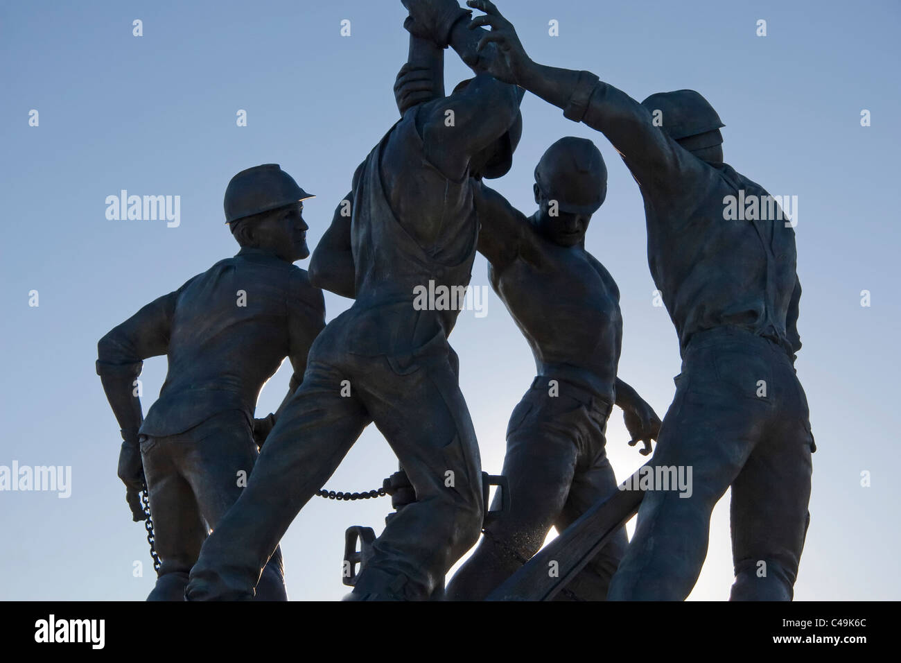 A larger than life bronze sculpture, "Man Made Energy", by sculptor ...