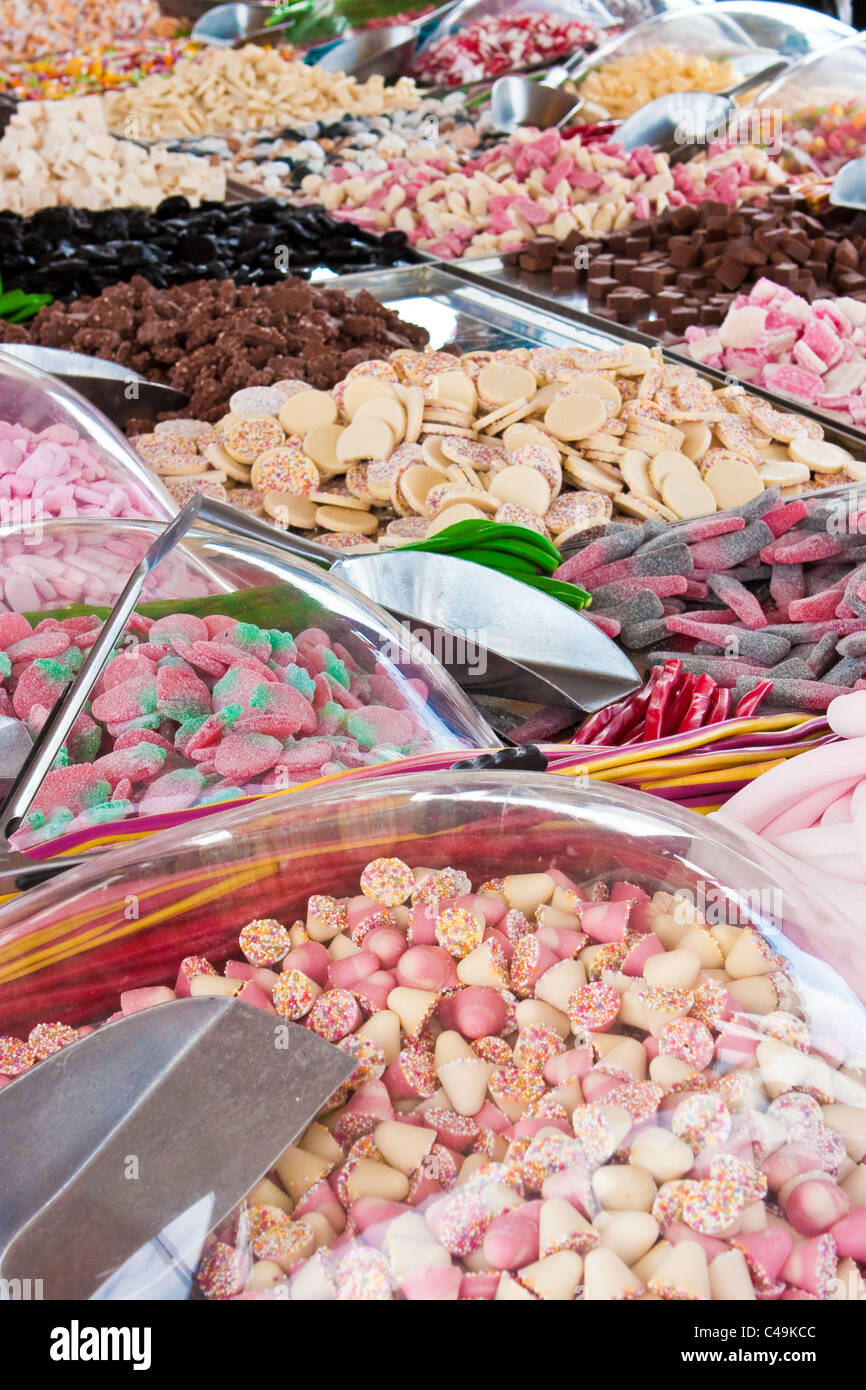 Sweets at a pic and mix stall Stock Photo - Alamy